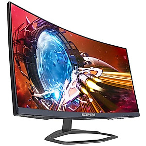 Sceptre Curved 24.5-inch Gaming Monitor up to 240Hz 1080p R1500 1ms DisplayPort x2 HDMI x2 Blue Light Shift Build-in Speakers, Machine Black 2023 (C255B-FWT240)