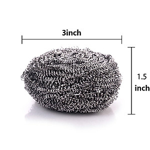 6 Pack Stainless Steel Sponges, Scrubbing Scouring Pad, Steel Wool Scrubber for Kitchens, Bathroom and More