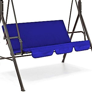 Patio Swing Cushion Cover Swing Seat Cover Replacement for 3 Seat Swing Chair Dustproof Protection 150X50X10CM, Cover Only (Blue)
