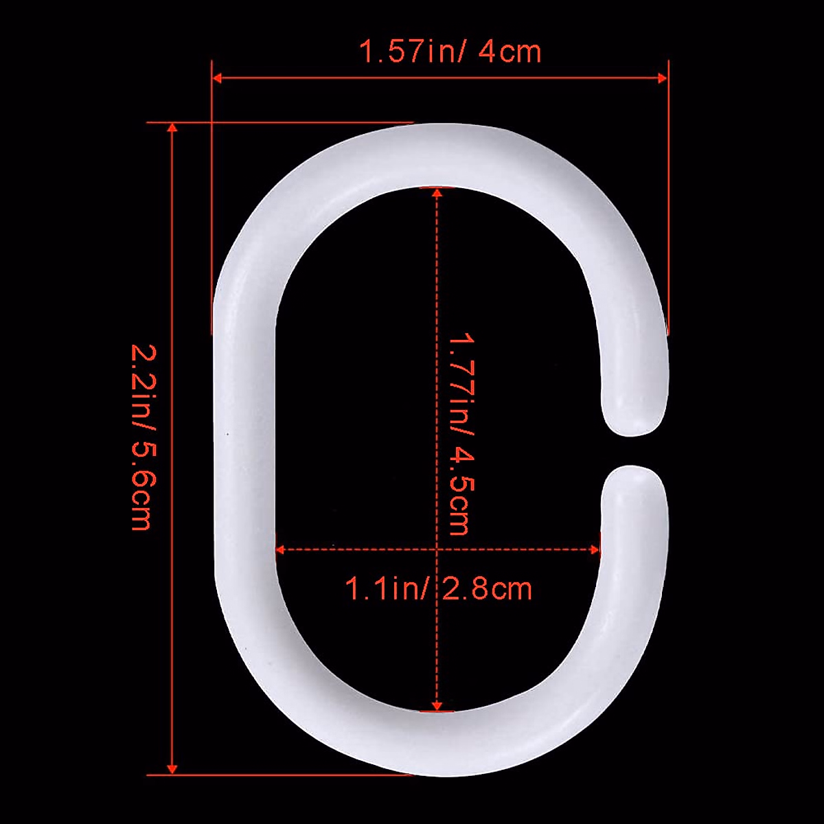 Careyoungs Plastic Shower Curtain Hooks White Curtain C Rings for Bathroom Shower Rod Window Curtains Hook Hanger