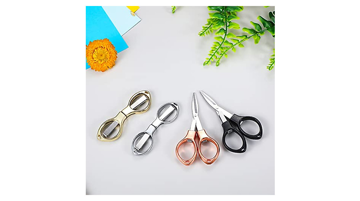 8 Pack Stainless Steel Folding Mini Scissors for Travel and Crafts