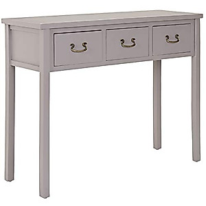 SAFAVIEH Home Collection Cindy Farmhouse Quartz Grey 3-Drawer Console Table