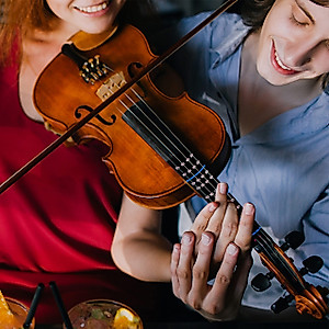 INKNOTE 8 PCS Violin Beginner Set - 4/4 Violin Notes Stickers, 5 pcs Maple 4/4 Full Size Violin Bridges, Violin Rubber Mute, with dust-free cloth, Ideal for anyone wanting to learn to play the violin