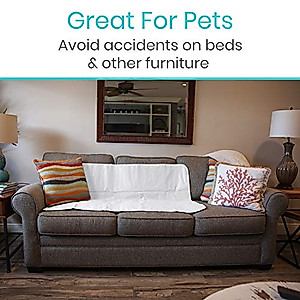 Vive Bed Pads for Incontinence Washable, Bed Wetting Protection for Adults & Elderly - Waterproof Reusable Underpads for Women, Men, Kids, Pets (34" x 36", 1.00)