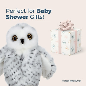 Bearington Snowy The Owl Stuffed Animal, 8 Inch Plush Owl