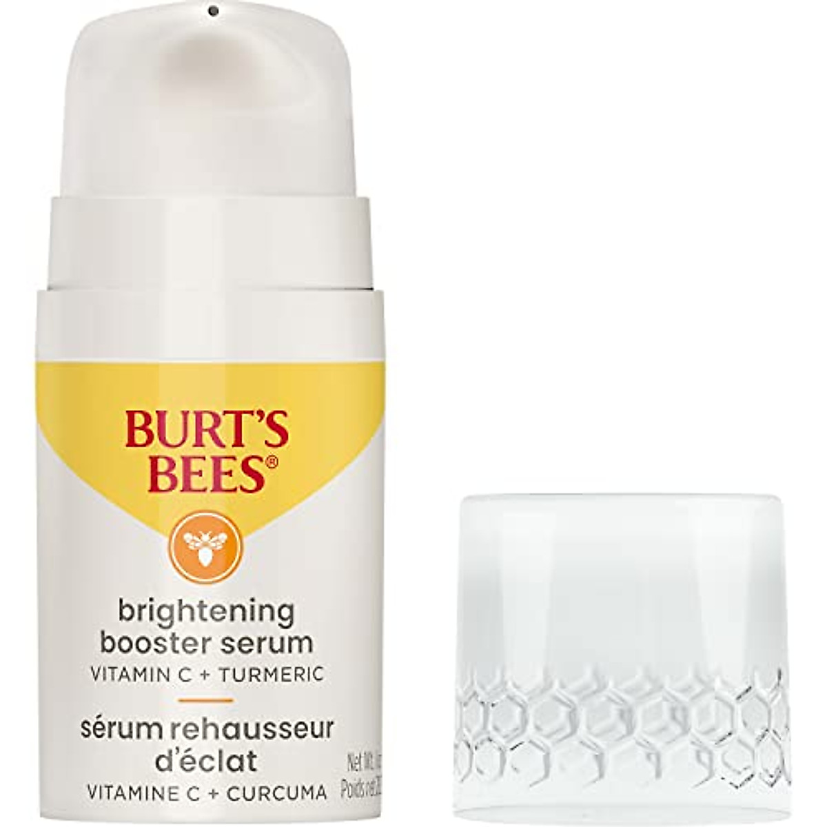 Burt's Bees Vitamin C Turmeric Face Serum, Brightens Skin & Visibly Reduces Dark Spots, Fine Lines & Wrinkles, Naturally Hydrating, Lightweight - Brightening Booster Serum (1 oz)