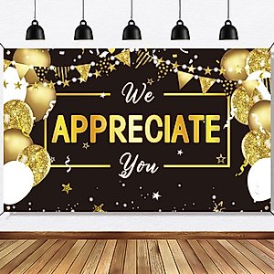 Ushinemi We Appreciate You Banner Employee Staff Appreciation Decorations, Thank You Banner Teacher Nurse Doctor Pastor Team Appreciation Week Party Supplies