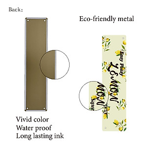 CREATCABIN Lemon Tin Sign Metal Fresh Fruit Easy Peasy Lemon Squeezy Retro Vintage Funny Wall Art Mural Hanging Iron Painting for Home Garden Bar Pub Kitchen Living Room Office Plaque 16x4inch