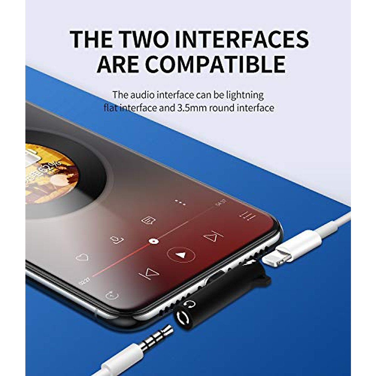 Headphone Adapter Compatible for Lightning to 3.5mm AUX Audio Jack and Charger Dongle Earphone Splitter Compatible for iPhone 11 12 xr x 8Plus for Ipad Air Converter power charging connector for Apple