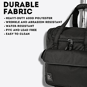 J World New York Donna Rolling Tote Bag on Wheels. Laptop Carry-On, Black (Measures 15 X 17 X 8.3 inches, Holds over 35 litres)