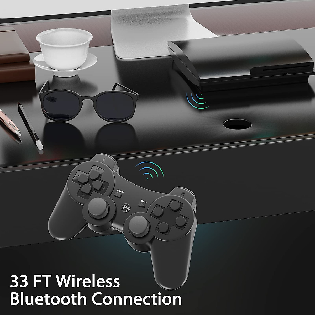 YCZHDV Wireless Game Controller Compatible with PS3, Double Shock Controller Joysticks for PS3, Six-axis Motion Game Control