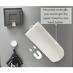 Magnetic Paper Towel Holder for Refrigerator- for Toolbox, Grill, RV, Fridge, Magnetic Towel Bar for Garage, Laundry Room, Bathroom, Kitchen, Metal White