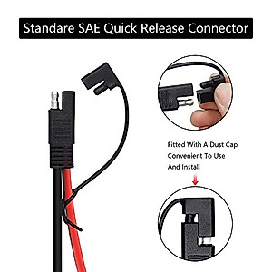 SinLoon Solar to SAE Connectors Adapter, 10AWG Solar Panel Connector Cable, PV Extension Cable Wire with SAE Polarity Reverse Adapter