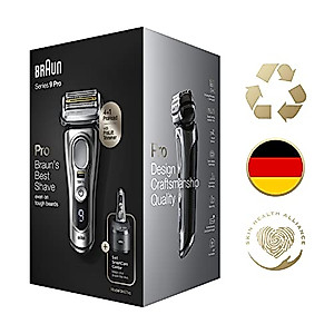 BRAUN Series 9 Pro 9467cc Wet & Dry Shaver with 5-in-1 SmartCare Center and Leather Travel case, Silver
