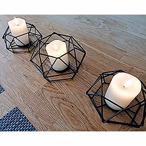 Eywamage Timer Flameless Votive Candles 2 inch x 3 inch , Flickering Small LED Pillar Candles Batteries Included, Ivory Christmas Home Decor 6 Pack with 5 hours timer