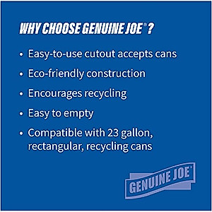 Genuine Joe 98219 23-Gal Recycling Bin Round Cutout Lid