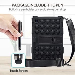 HminSen for TCL TAB 8 WiFi 9132X/for TCL TAB 8 LE 9137W Tablet Case, Kids Friendly Built in Stand Shoulder Strap Cover for TCL TAB 8 Plus 9138S/TCL Tab 8 LE/Tab 8 WiFi/Tab 8V Tablet (R-Blue)