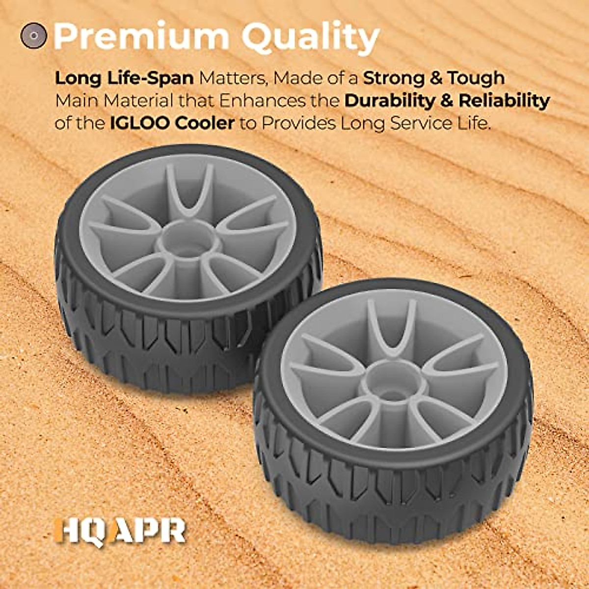 Cooler Replacement Wheels - 3.5 Inch Rollers for Igloo 28/52 qt Coolers, Compatible with Ice Cube, Black, 2 Pack
