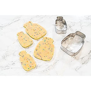Bakerpan Stainless Steel Mason Jar Cookie Cutters, Jar Shape Cutter Set of 4 (3.5 Inch & 4.5 Inch)