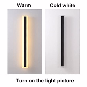 Aidenkid Long Wall Lamp Modern LED Waterproof IP65 Outdoor Wall Mount Lighting Fixture Garden Porch Sconce Lantern Sconces Luminaire/Bedroom Bedside Licht 48inch Cold White