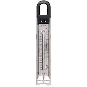 Taylor 5983N Class Series Candy/Deep Fry Analog Glass Tube Thermometer with Eteched Temperature Zones in Glass