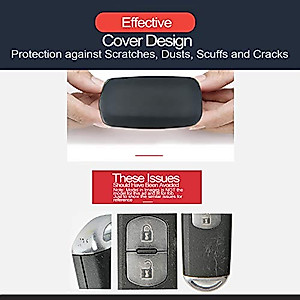 INFIPAR 2pcs Compatible with 2019 2020 RAM 2500 3500 5500 Black Silicone Case Cover Protector Keyless Remote fit 5 Buttons 2019 2020 RAM 2500 3500 4500 5500 Truck Pickup Only for Push Button Start