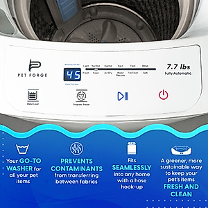 ​​Pet Forge Spin Fresh Compact Washing Machine for Pet Items - Fully Automatic Portable Washer with 8 Pounds Capacity Top Load Spin Mini Washer for Pet Hygiene