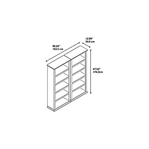 Bush Furniture Yorktown Bookcases in Antique Cherry - Set of Two