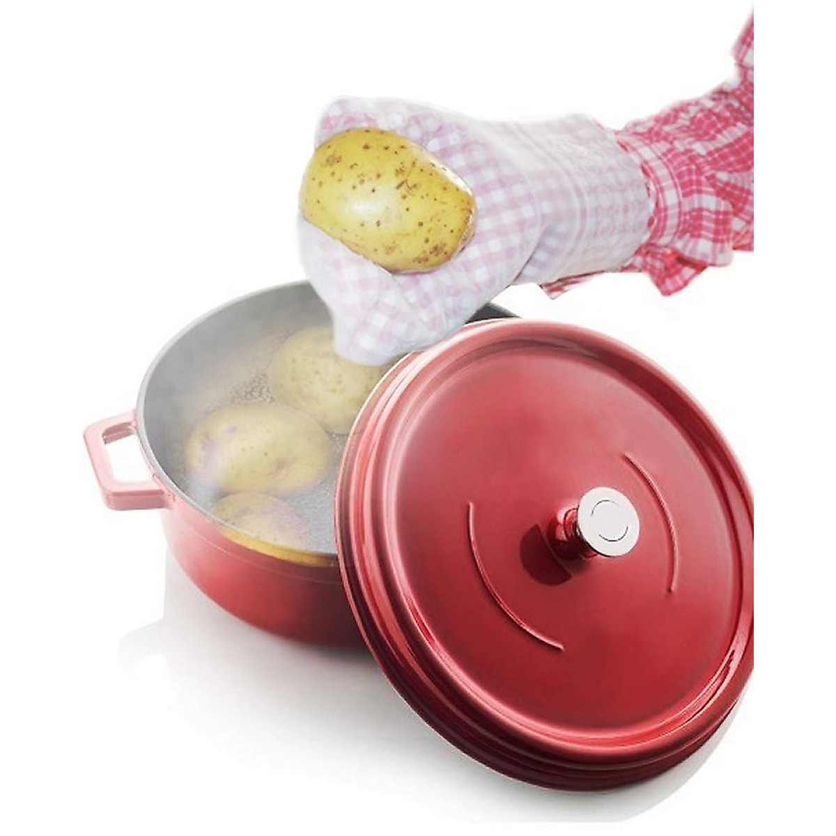 Silicone Oven Mitts Set of 2 Transparent Clear Silicone Shell with Printing Cotton Quilted Lining, Machine Washable, Heat Resistant Kitchen Oven Gloves for Cooking and BBQ Baking,