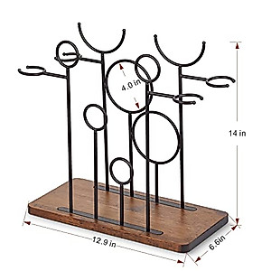 ALLCENER Wine Rack with Glass Holder, Countertop Wine Racks, Metal Wine Holder for 4 Bottles and 4 Wine Glasses Storage, Wine Bottle Rack Display Shelves for Home, Kitchen, Cabinet, Cellar, Bar