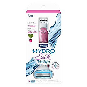 Schick Hydro Silk TrimStyle Moisturizing Razor for Women with Bikini Trimmer,1 Count