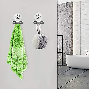 Aufind 8 Packs Suction Cup Clip Plastic Round Suction Cup Clamp Holder Strong Window Glass Suction Cup Clip for Hanging Kitchen Bathroom Office Accessories…