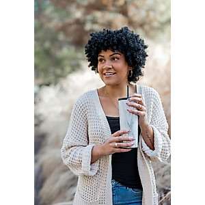 Simple Modern Insulated Tumbler with Lid and Straw | Iced Coffee Cup Reusable Stainless Steel Water Bottle Travel Mug | Spring Break Gifts For Her & Him | Classic Collection | 32oz | Cream Leopard