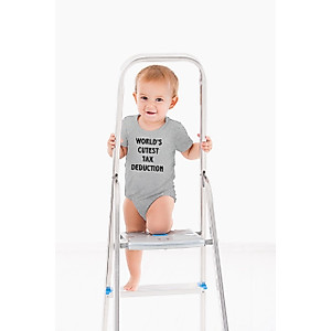 AW Fashions World's Cutest Tax Deduction Baby Bodysuit Adorable Newborn Infant Girl Romper Boy Clothes (Newborn, Sports Grey)