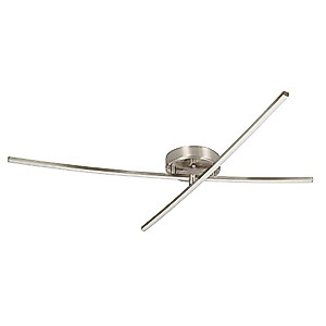 Catalina 40" Modern Dimmable LED Crossed 2-Bar Fixed Track Light, Brushed Nickel