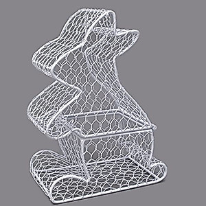 Wire Easter Rabbit Shaped Storage Basket - Holiday Home Accent