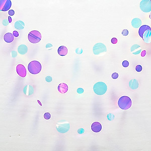 Cheerland Iridescent Mermaid Party Decorations Rose Purple Bubble Garland Hanging Streamer Backdrop Under The Sea Birthday Party Girls Bday Decor Bridal Baby Shower Party Supplies