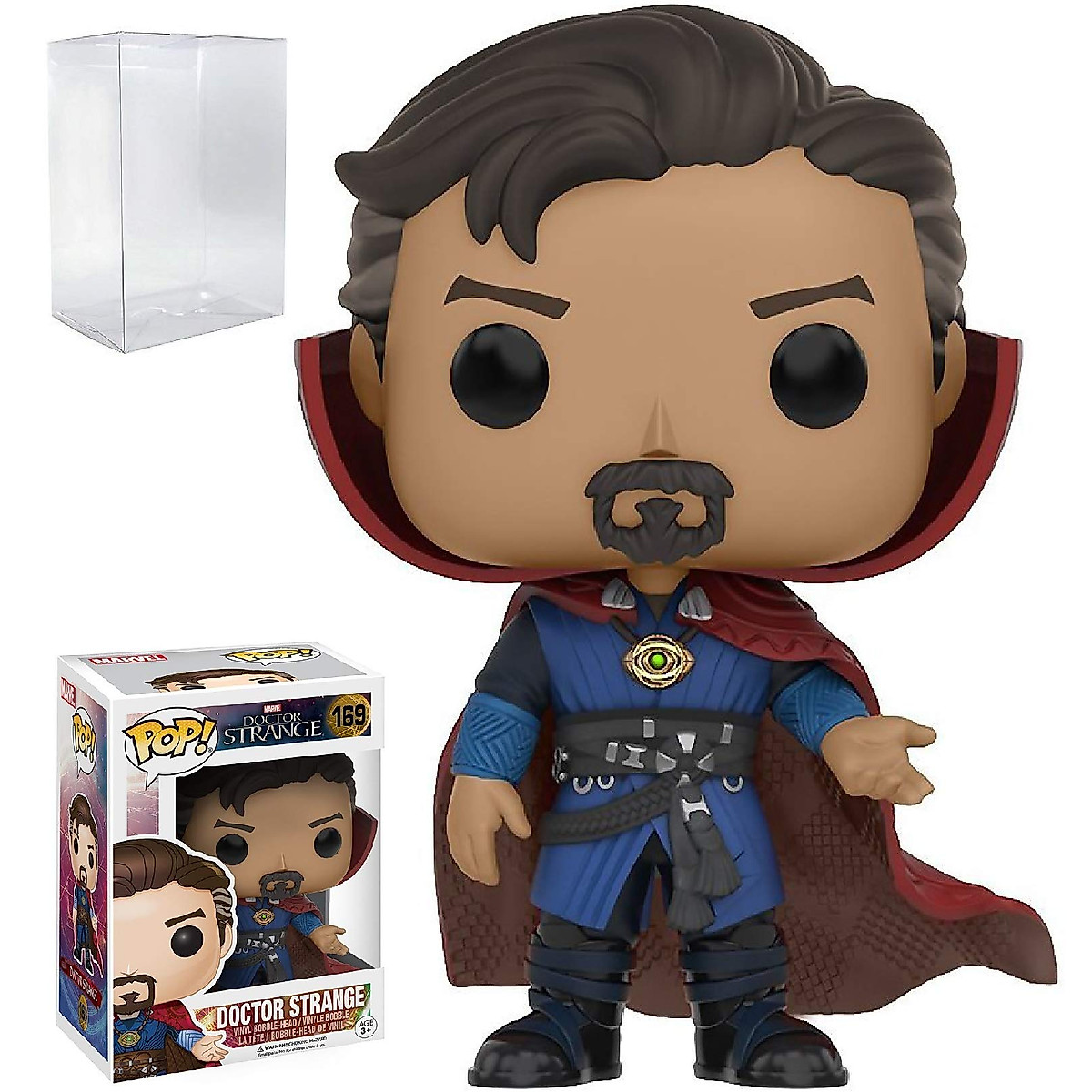 POP Marvel: Doctor Strange - Dr. Strange Funko Pop! Vinyl Figure (Bundled with Compatible Pop Box Protector Case), Multicolor, 3.75 inches