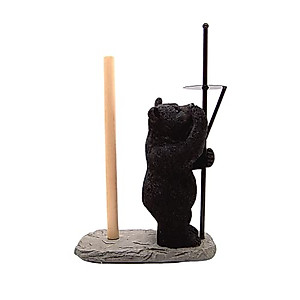 Sitting Stinky Bear Toilet Paper Holder with Storage, Freestanding Bathroom Decoration, Rustic Cabin Décor, 18.5 Inches