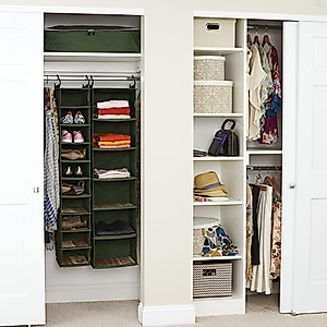 Household Essentials Fabric Storage Boxes with Lids and Handles, Natural