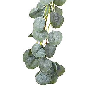 DearHouse Artificial Eucalyptus Garland Faux Silk Eucalyptus Leaves Vines Handmade Garland Greenery Wedding Backdrop Arch Wall Decor