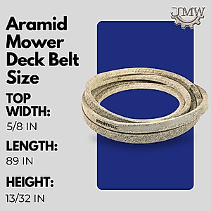 Jeremywell Mower Kevlar Belt 174368 fits Poulan Craftsman Husqvarna 180808, Made with Kevlar, 5/8''x89''