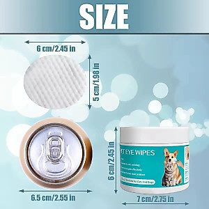 Dog Eye Wipes, 200Pcs Eye Wipes for Dogs & Cats Remove Tear Stain, Eye Debris, Mucus Secretions Discharge, Pet Gentle Care Supplies Disposable Cleaning Wipe for Eye