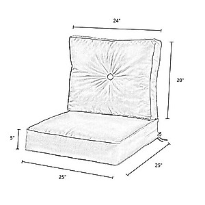 Greendale Home Fashions Outdoor 2-Piece Sunbrella Fabric Deep Seat Cushion Set, Concrete