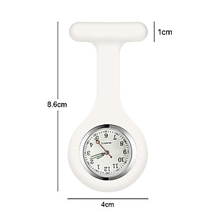 alladaga Set of 3 Nurse Fob Watches, Silicone Doctor Pocket Lapel Clip On Watches Gift (Blue Rose White)