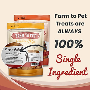 Farm To Pet Dog Training Treats – Chicken & Turkey Chip Protein Pack, 100% All Natural, Single Ingredient Training Treats, Made in USA, for Small, Medium, and Large Dogs
