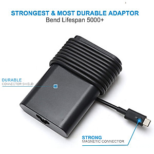 65W Type C USB C Charger LA65NM170 DA65NM170 for Dell Chromebook 11 3380 5190;Inspiron 13 5310;Latitude 12 5285 5289 5290 5300 5400 5500 7200 7275 7285 7300 7370 7389 7390;XPS 9250 9350 9360 9365 9370