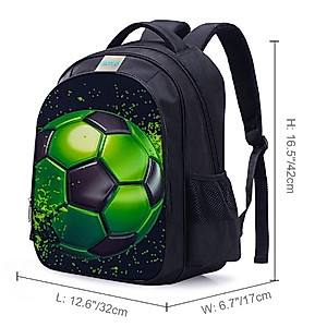 MATMO Soccer Backpack for Boys, Soccer Print Backpack Cool Football Pattern School Bag (Soccer Backpack 23-2)