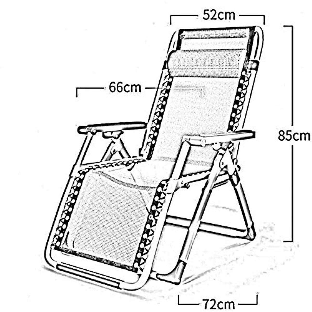 XZGDEN Lightweight Deck Chair Recliners,Locking Patio Outdoor Lounger Chair Oversize XL Padded Adjustable Recliner with Headrest Support 440lbs (Color : Black)