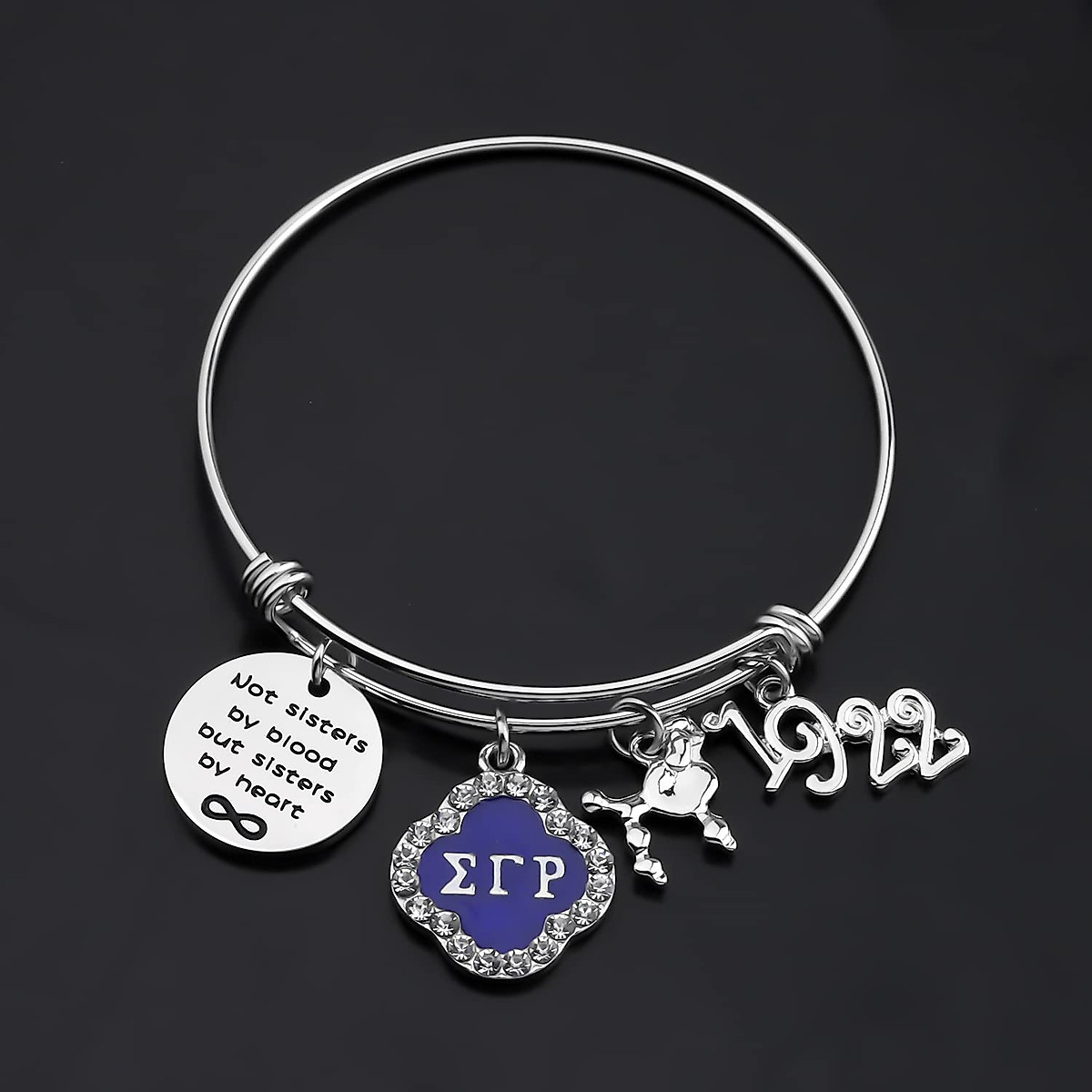 HOLLP 1922 SGR Sorority Jewelry SGR Bracelet Not Sis-ters by Blood But Sis-ters by Heart Bracelet Sis-ter Gift for Sorority Women(Bracelet-2)
